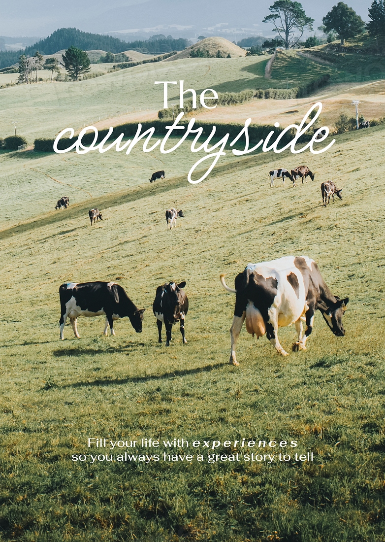 Countryside travel poster template, editable | Premium PSD Template ...