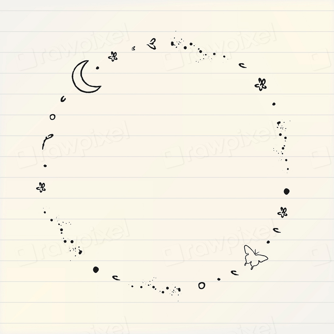 Galaxy decorated minimal line art | Premium Vector - rawpixel