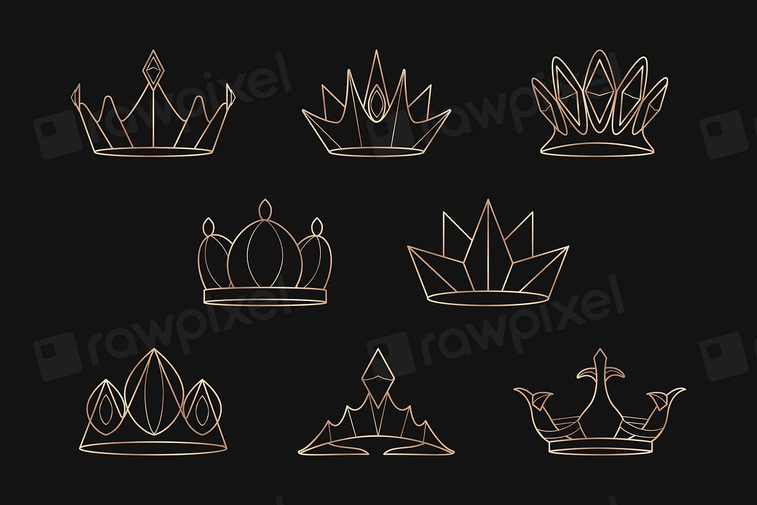 Luxurious geometric crown design collection | Premium Vector - rawpixel