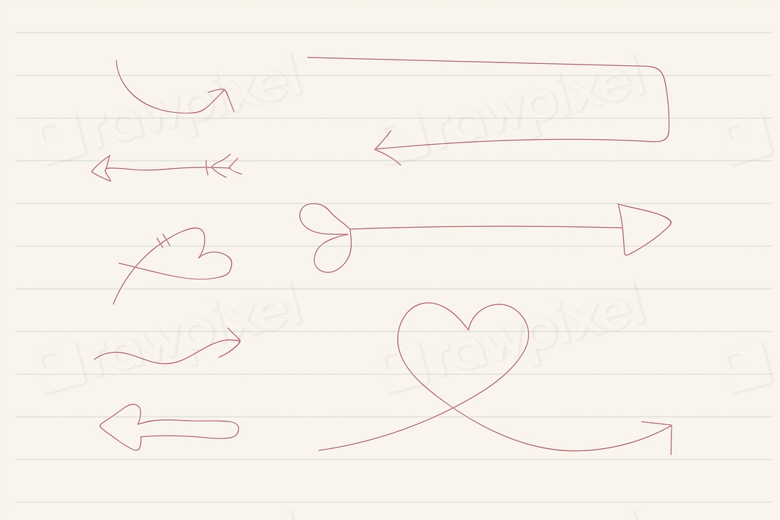 Pink doodle arrow vector collection | Premium Vector - rawpixel