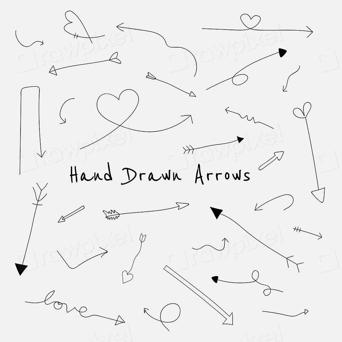 Black doodle arrow vector collection | Premium Vector - rawpixel