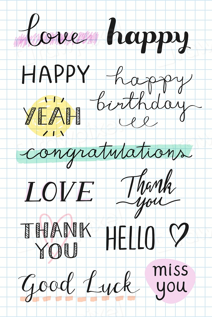 Greetings typography design vector collection | Premium Vector - rawpixel