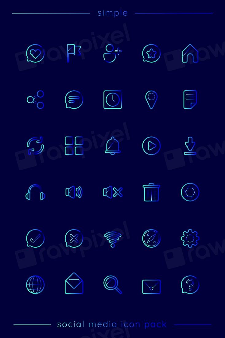Social media icon pack vector | Premium Vector - rawpixel