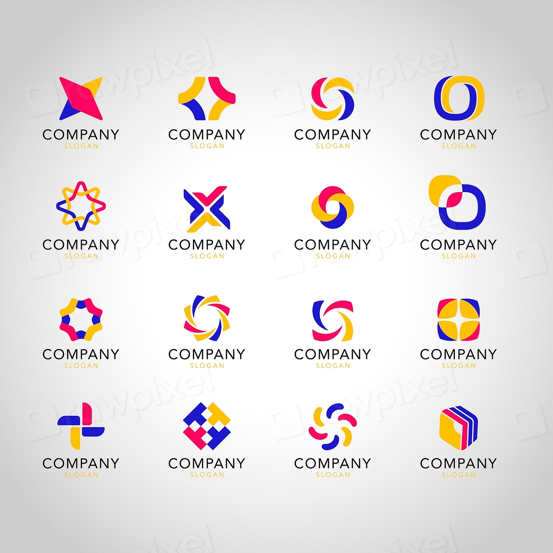 Colorful company logo collection vector | Premium Vector - rawpixel