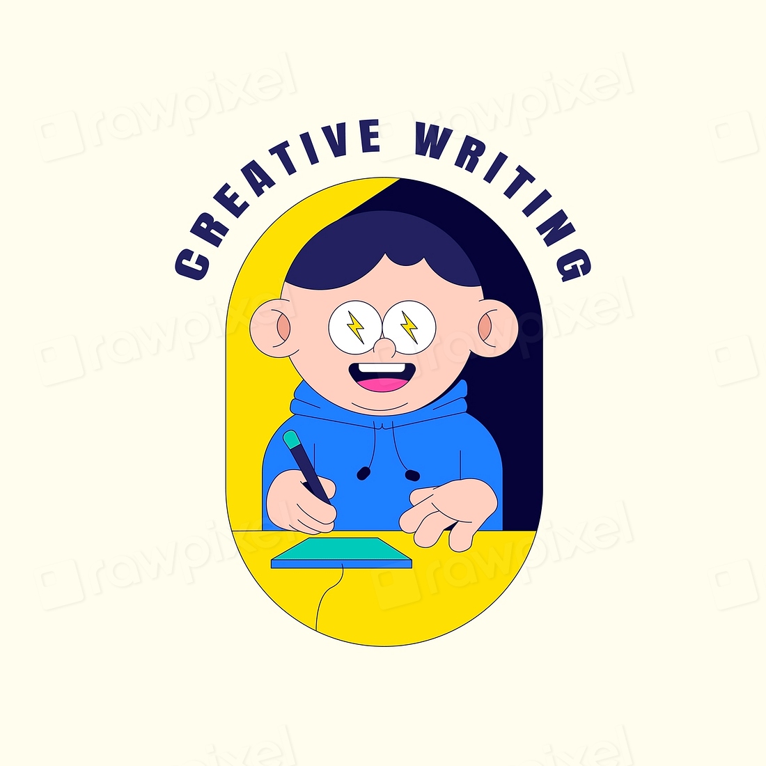 Creative writing badge design vector | Premium Vector - rawpixel