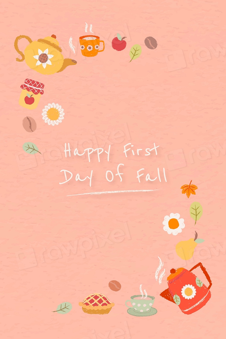 Happy first day fall pink | Premium Vector - rawpixel