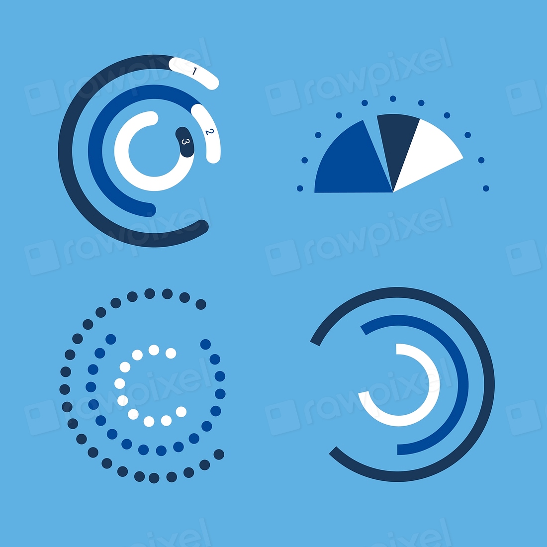 Blue infographic design chart vector | Premium Vector - rawpixel