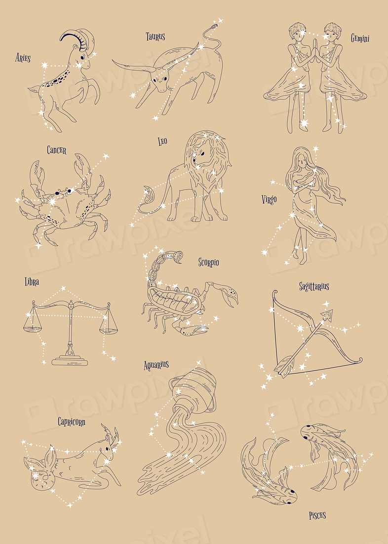 Astrological star signs vector set | Premium Vector - rawpixel