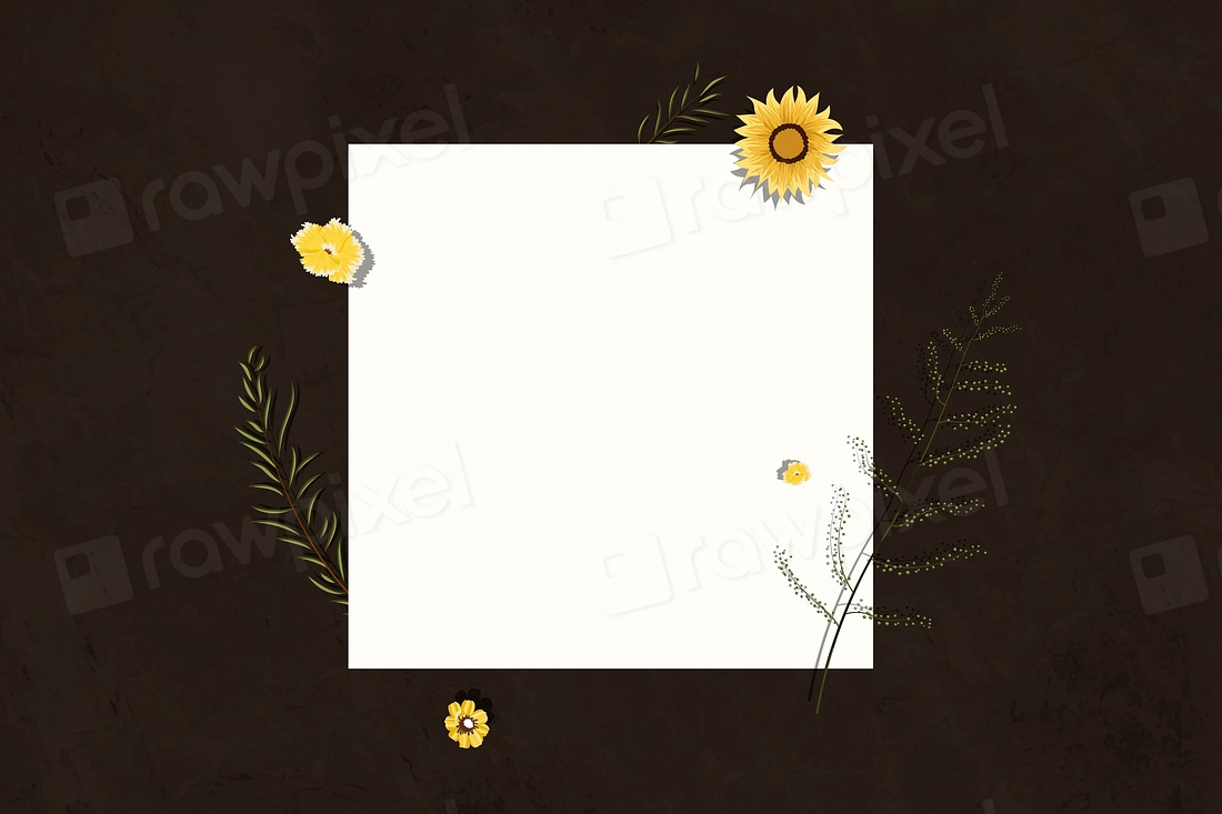 Blank square sunflower frame vector | Premium Vector - rawpixel