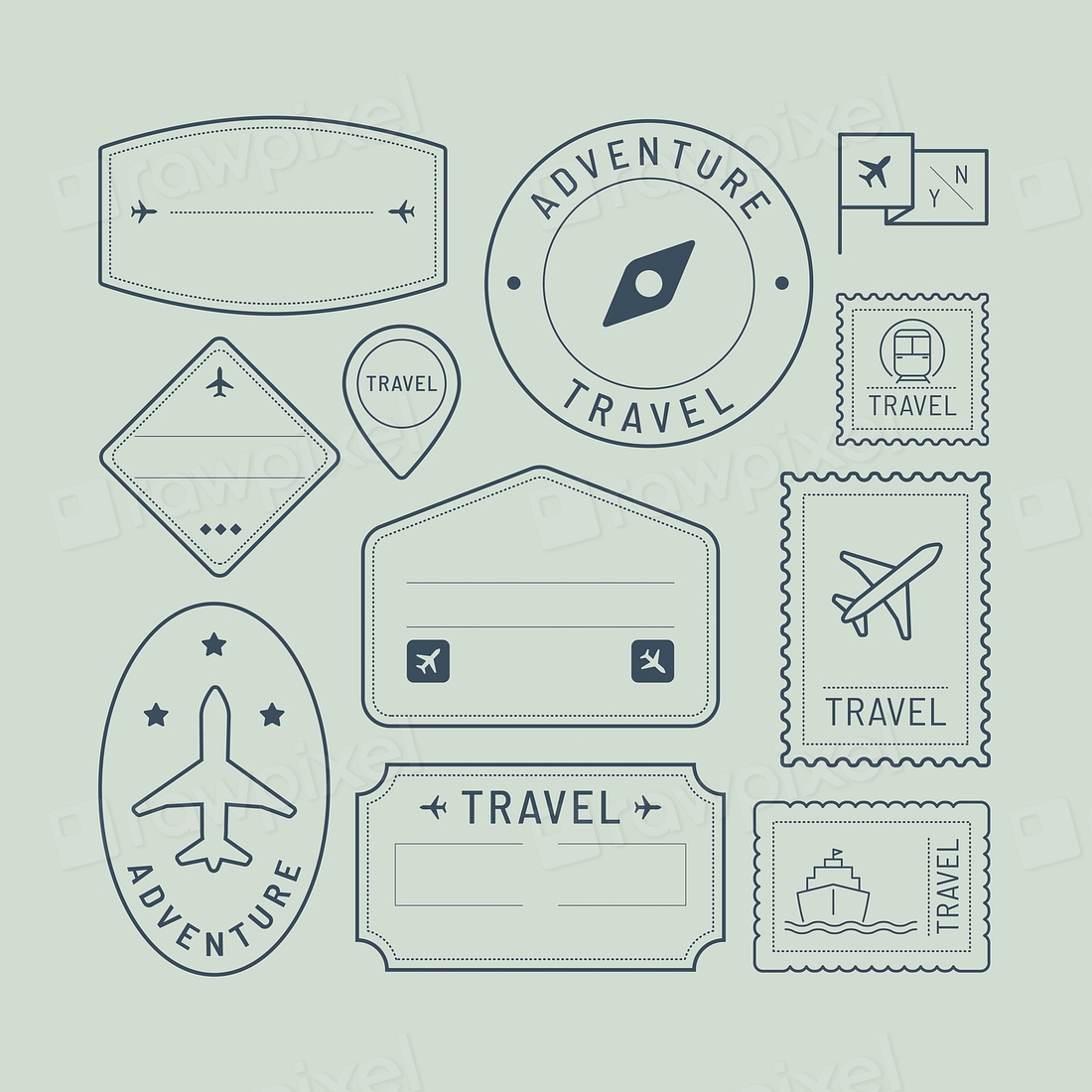 Travel stickers and badge set | Premium Vector - rawpixel