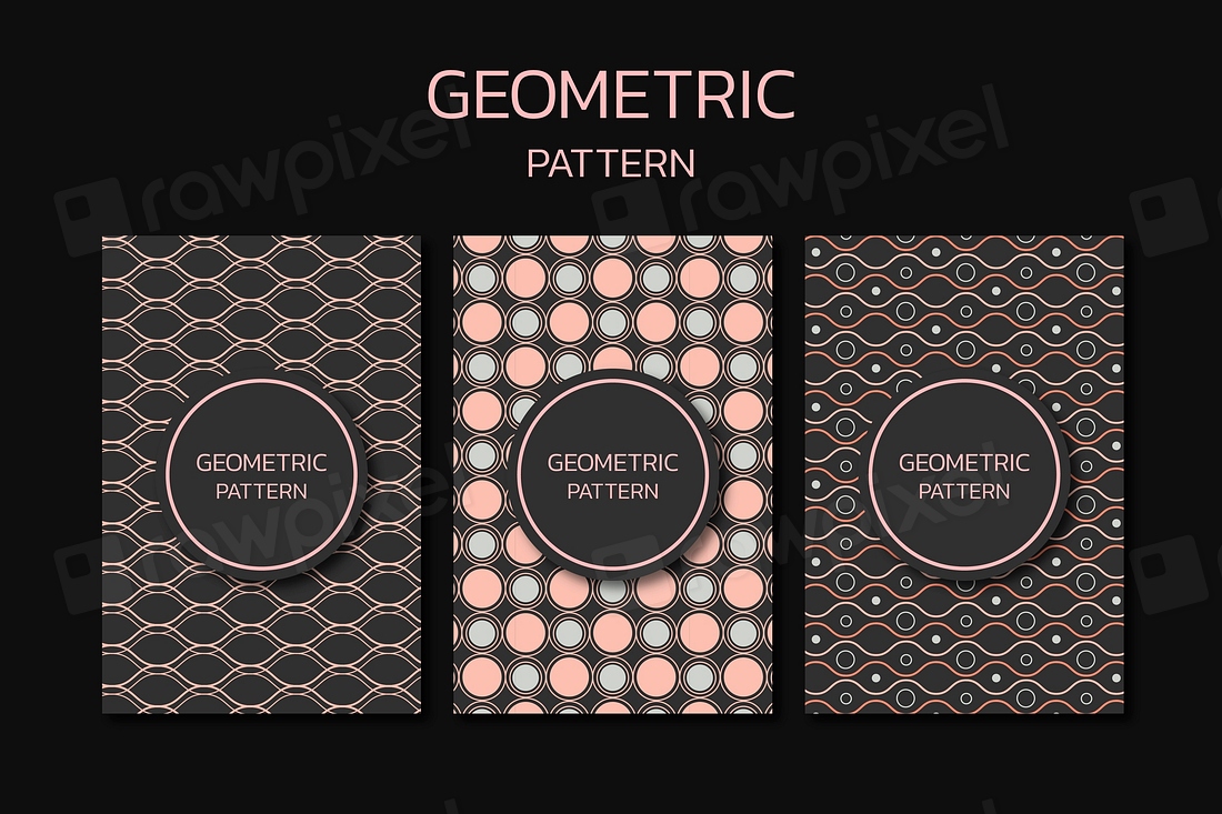 Seamless geometric pattern vector set | Premium Vector - rawpixel