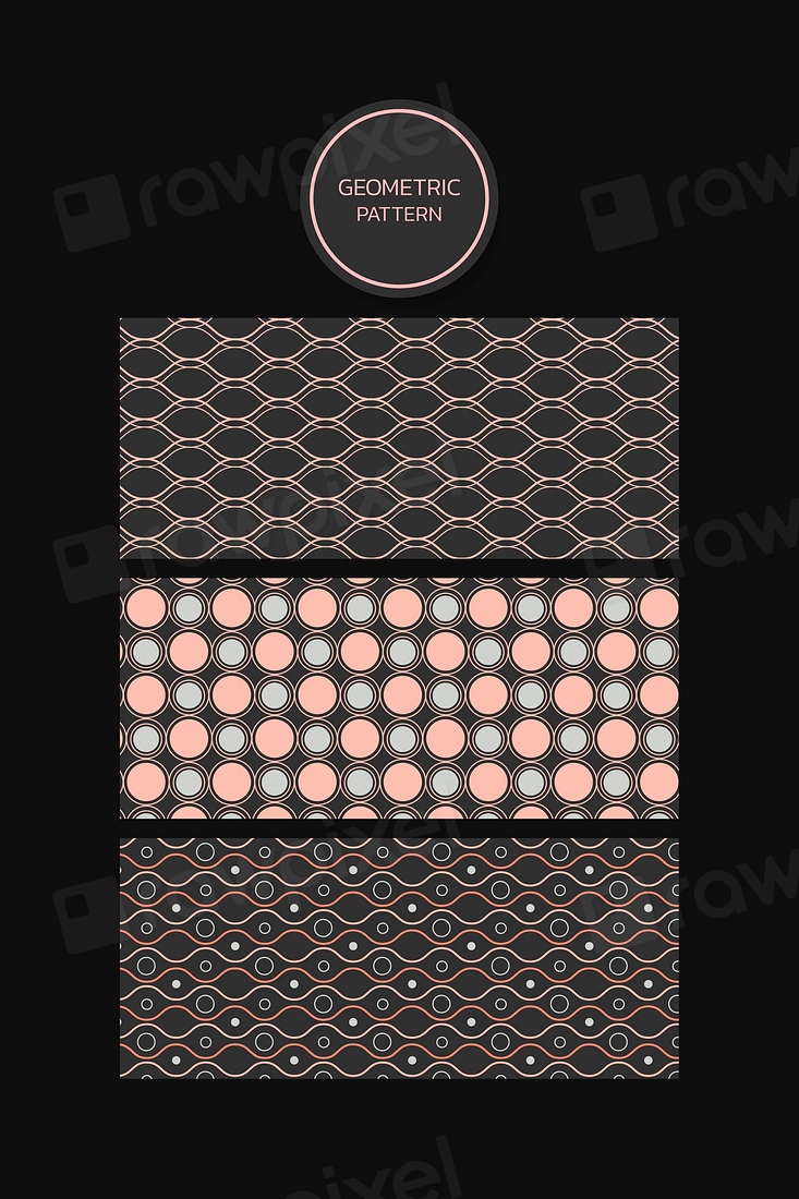 Seamless geometric pattern vector set | Premium Vector - rawpixel