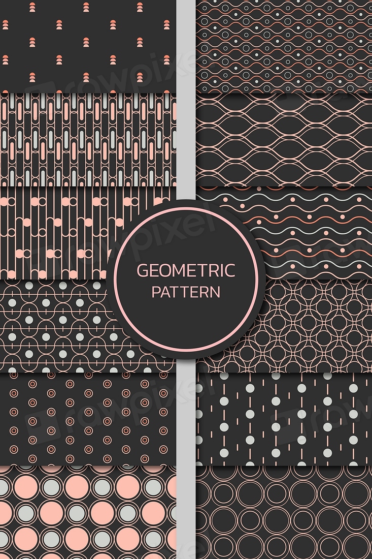 Seamless geometric pattern vector set | Premium Vector - rawpixel
