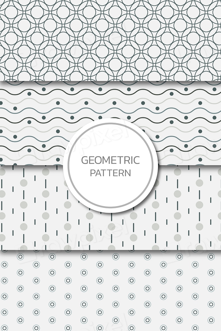 Seamless geometric pattern vector set | Premium Vector - rawpixel