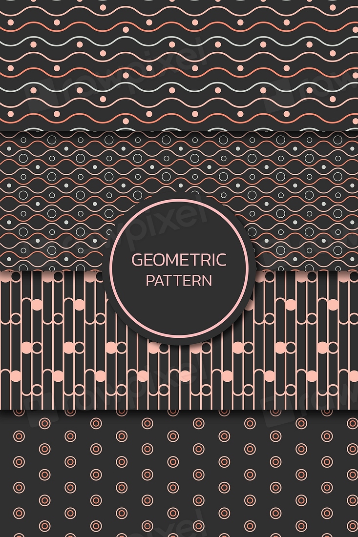 Seamless geometric pattern vector set | Premium Vector - rawpixel
