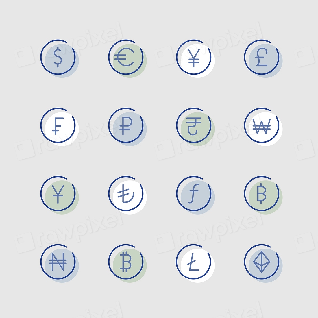 Currency symbol design elements vector | Premium Vector - rawpixel