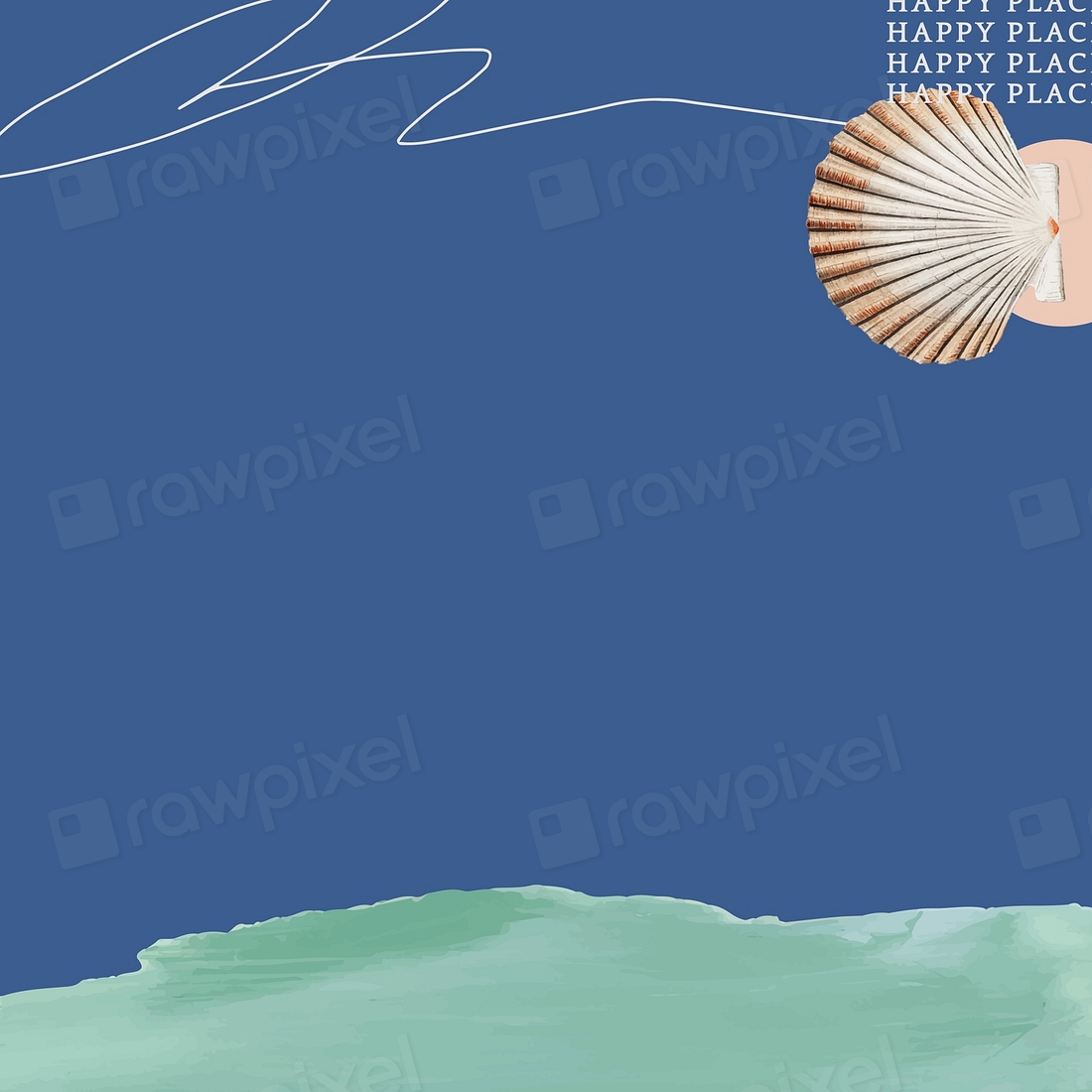 Clamshell pattern blue background vector | Premium Vector - rawpixel