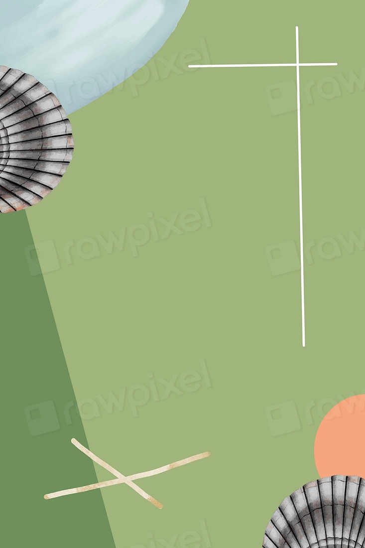 Clamshell pattern green background vector | Premium Vector - rawpixel