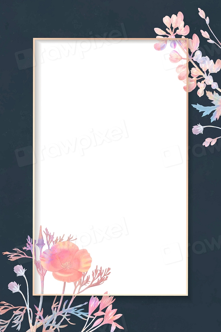 Blank floral rectangle frame vector | Premium Vector - rawpixel