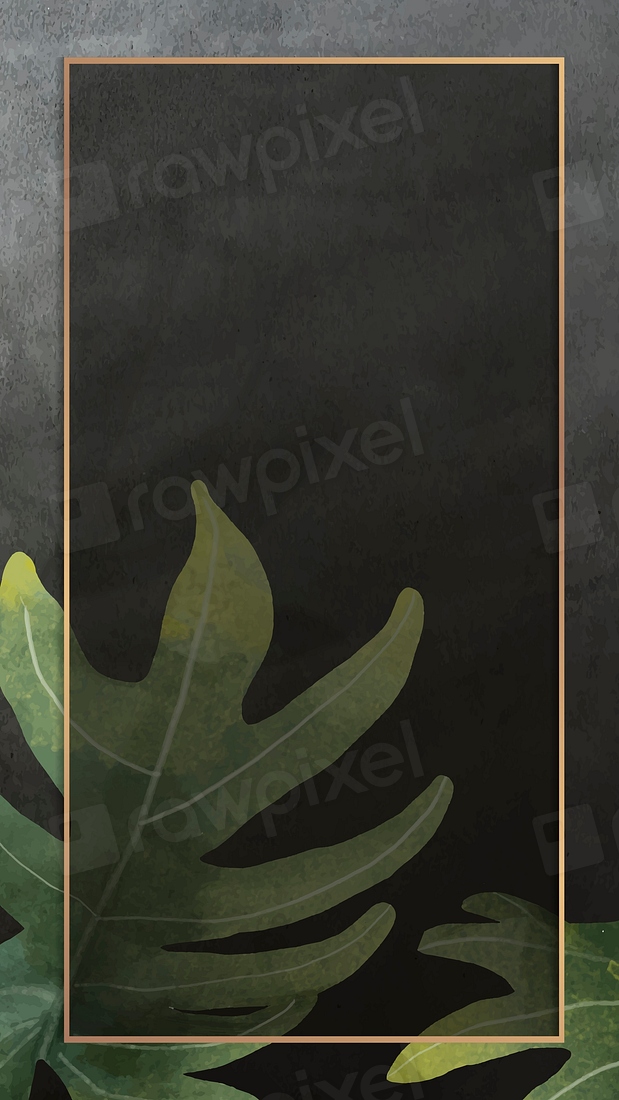 Gold frame philodendron radiatum leaf | Premium Vector - rawpixel