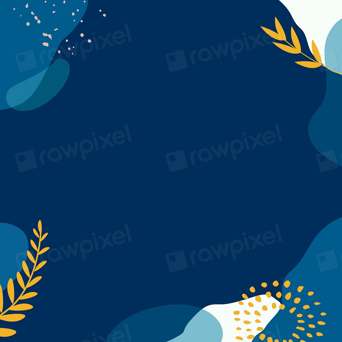 Blue abstract botanical patterned background | Premium Vector - rawpixel