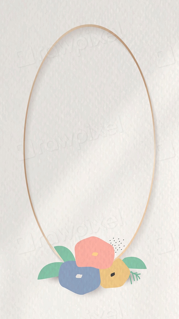 Botanical oval gold frame mobile | Premium Vector - rawpixel