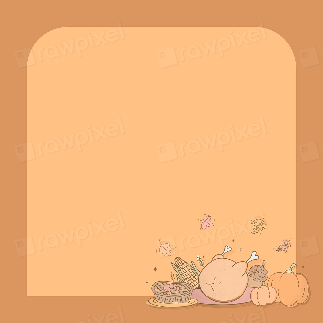Frame Thanksgiving doodle elements vector | Premium Vector - rawpixel