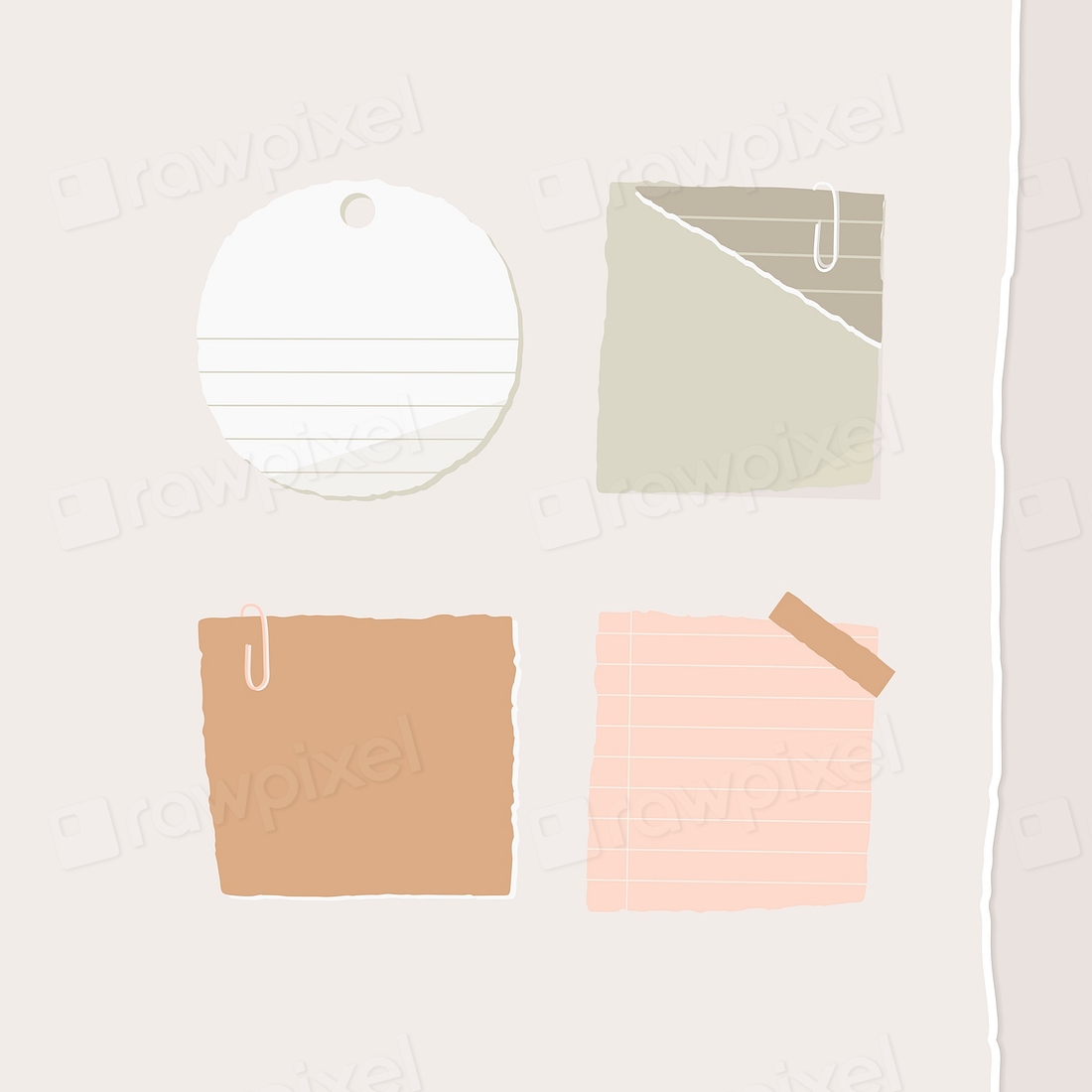 Colorful paper note set social | Free PSD - rawpixel