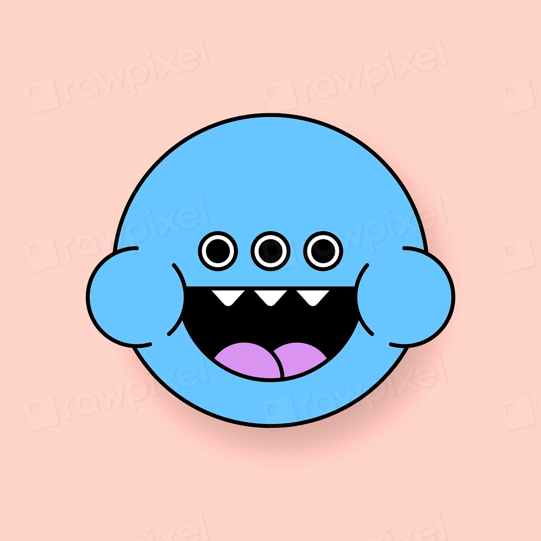 Funky blue monster frog emoji | Free Vector Illustration - rawpixel