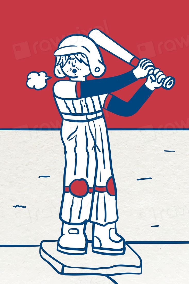 Man playing baseball template illustration | Premium PSD - rawpixel