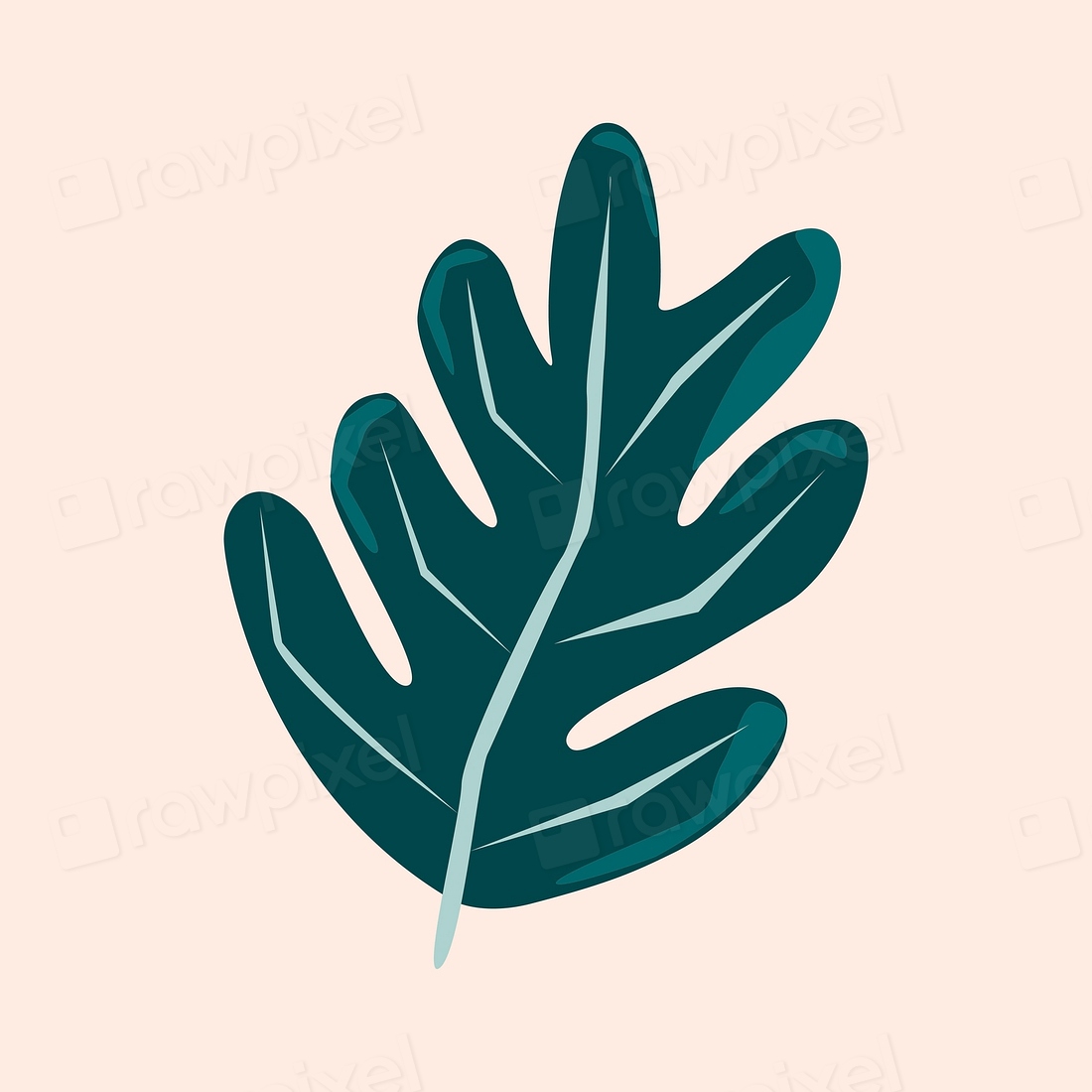 Philodendron xanadu leaf element beige | Premium Vector - rawpixel
