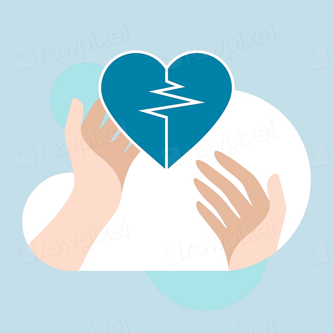 Hands supporting heart problem disease | Premium Vector Illustration ...