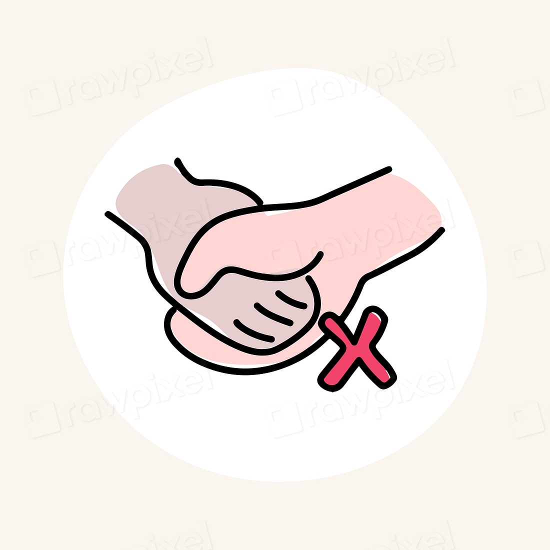 Avoid handshakes covid-19 outbreak illustration | Premium PSD - rawpixel