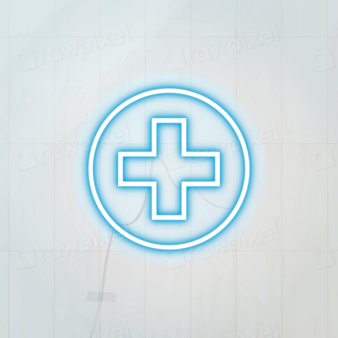 Blue cross neon sign vector | Free Vector - rawpixel