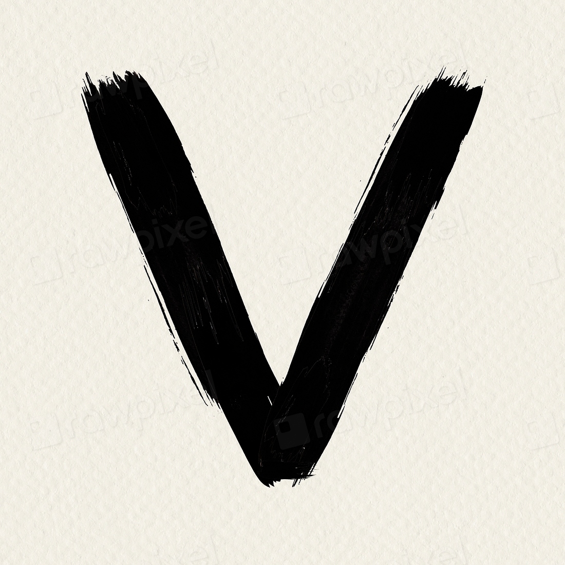 Alphabet V brush stroke hand | Free PSD - rawpixel