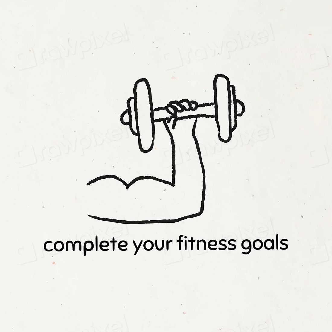 Complete your fitness goals doodle | Premium Vector - rawpixel