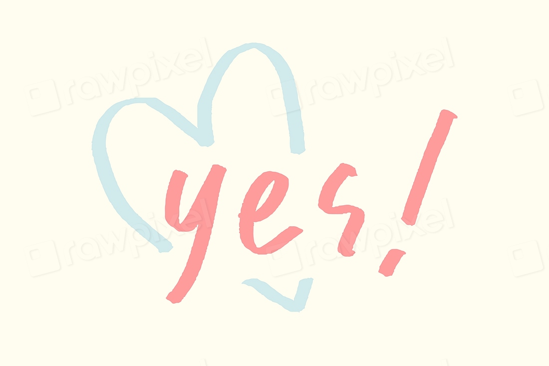 Yes! doodle typography beige background | Premium Vector - rawpixel