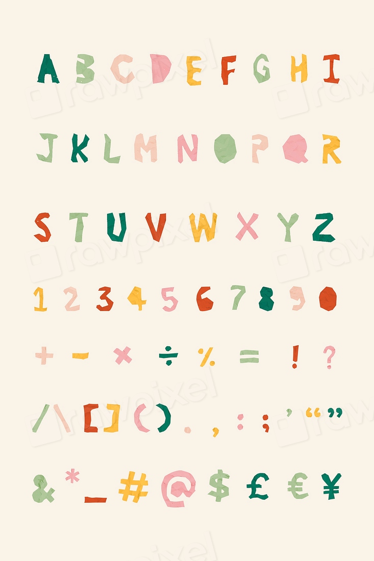 Alphabet, Numbers, Symbols vector font | Premium Vector - rawpixel