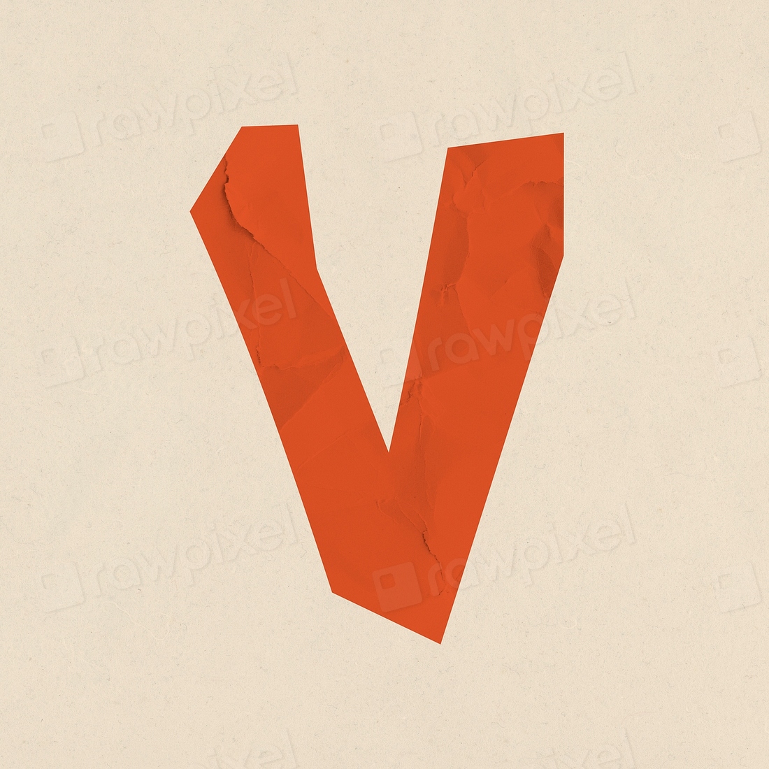 V letter paper cut alphabet | Free PSD - rawpixel