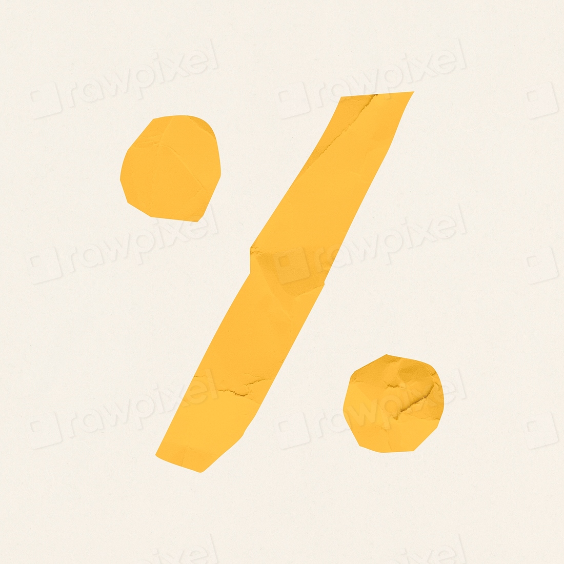 Yellow percentage paper cut symbol | Premium PSD - rawpixel