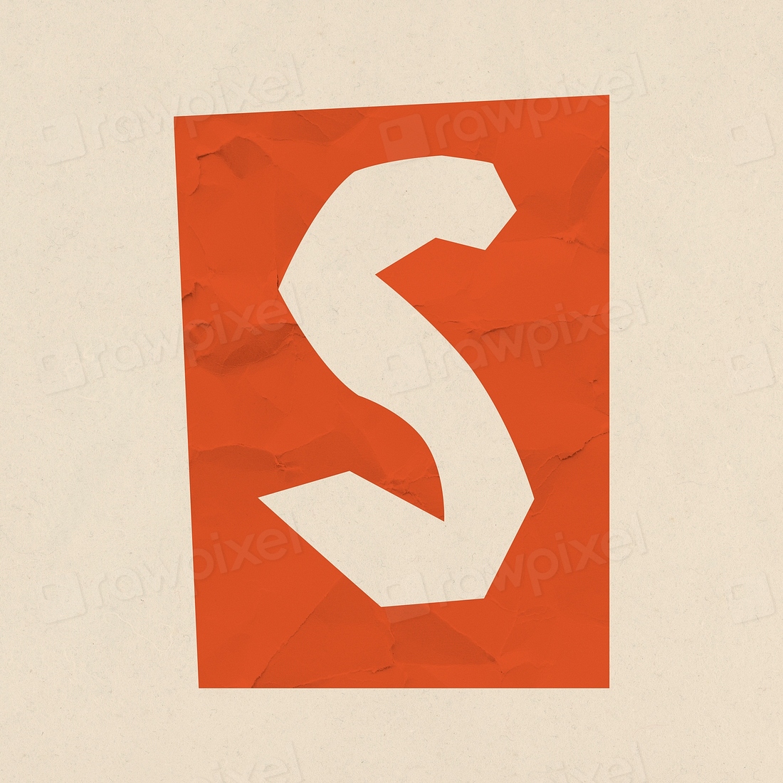 S letter paper cut alphabet | Premium PSD - rawpixel