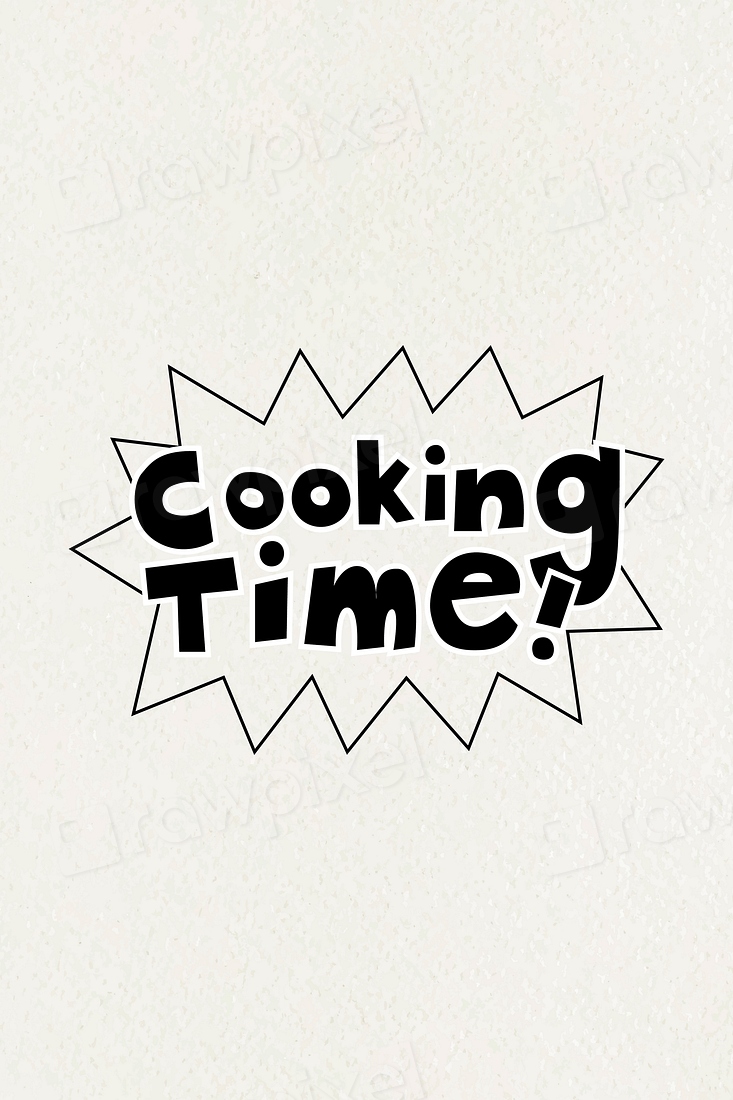 Cartoon Cooking Time text typography | Free Photo - rawpixel
