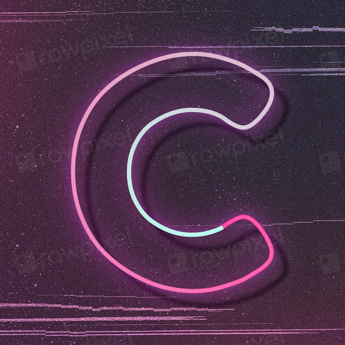 Pink neon glow letter C | Premium Vector - rawpixel