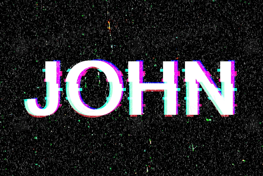John name typography glitch effect | Free Photo - rawpixel
