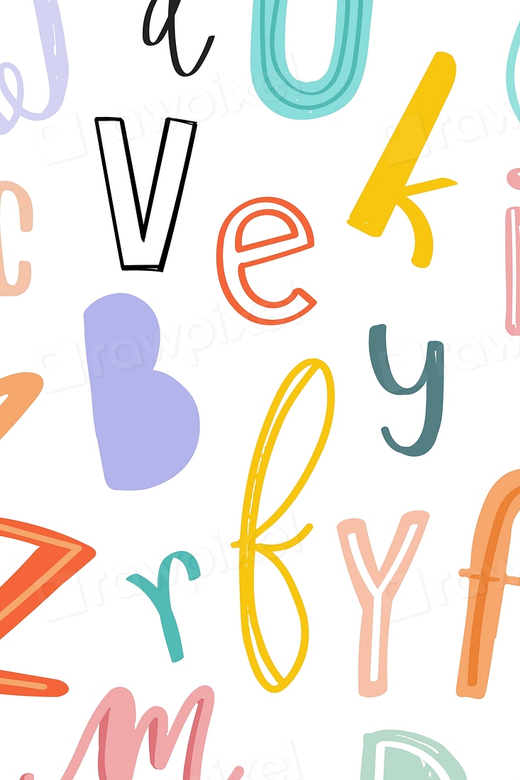 Alphabet doodle typography vector background | Premium Vector - rawpixel