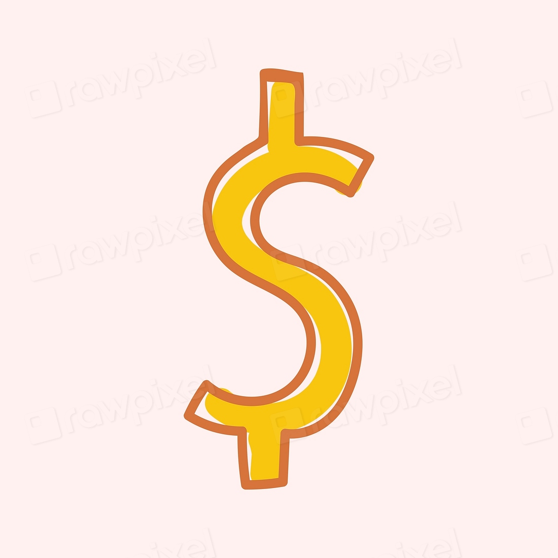 Dollar sign currency psd doodle | Premium PSD - rawpixel