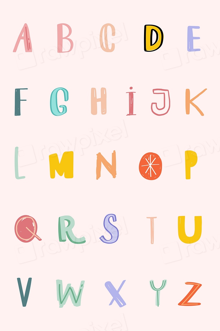 Pastel alphabet vector doodle font | Premium Vector - rawpixel