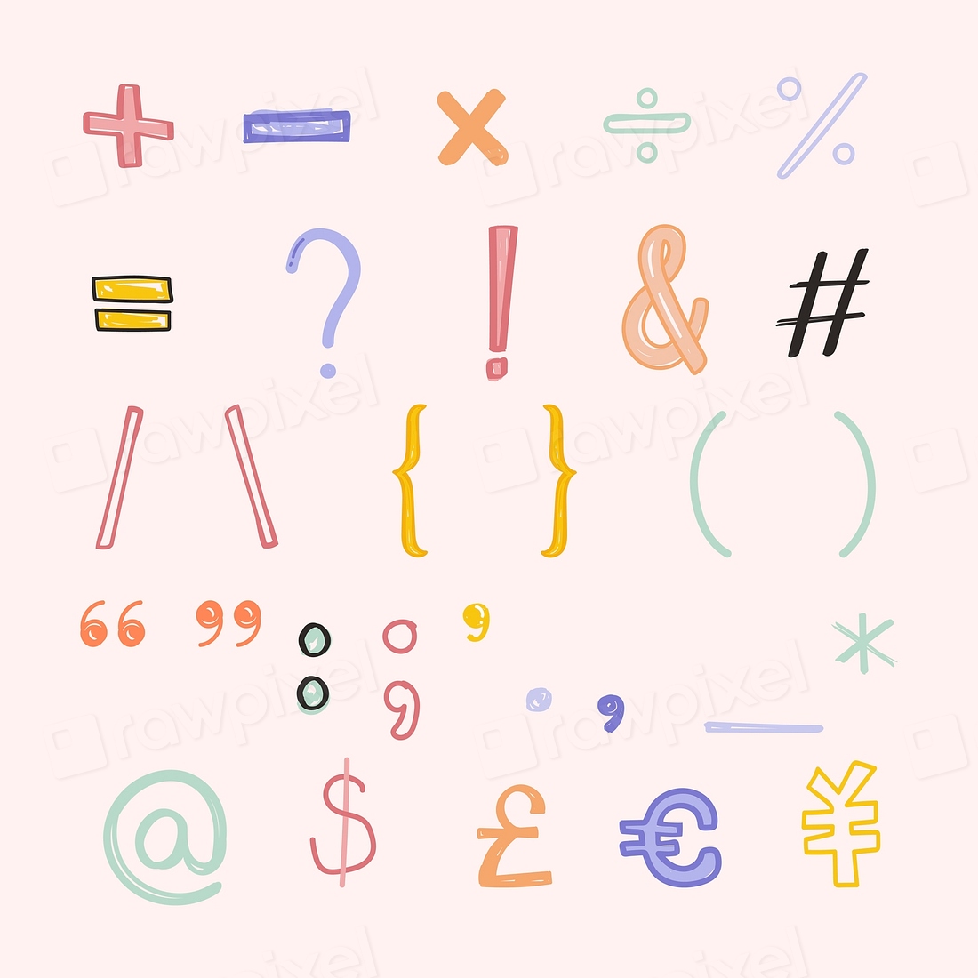 Symbol vector doodle font typography | Premium Vector - rawpixel