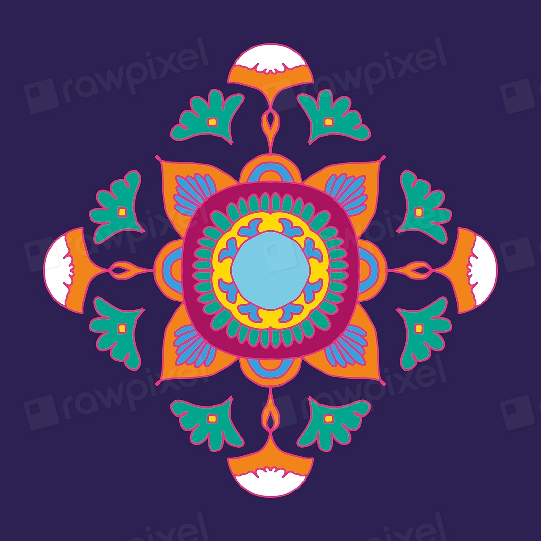 Diwali Indian rangoli vector design | Premium Vector - rawpixel