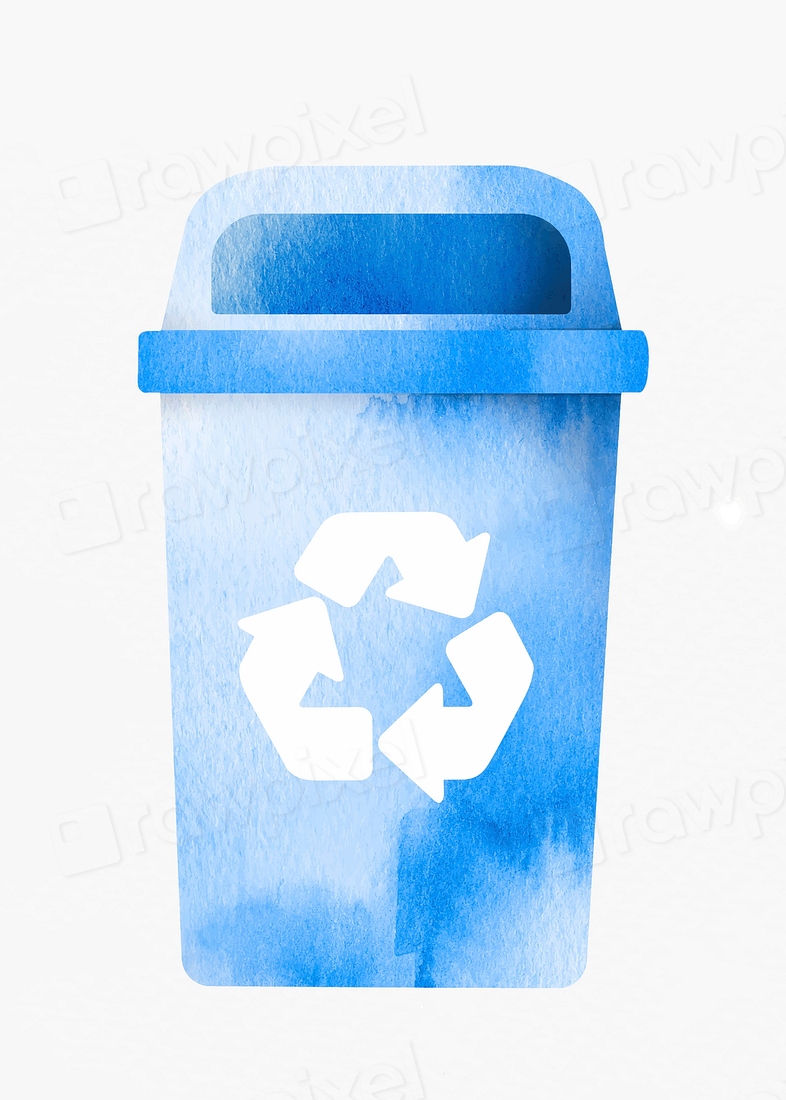 Bin recycling trash blue vector | Premium Vector - rawpixel
